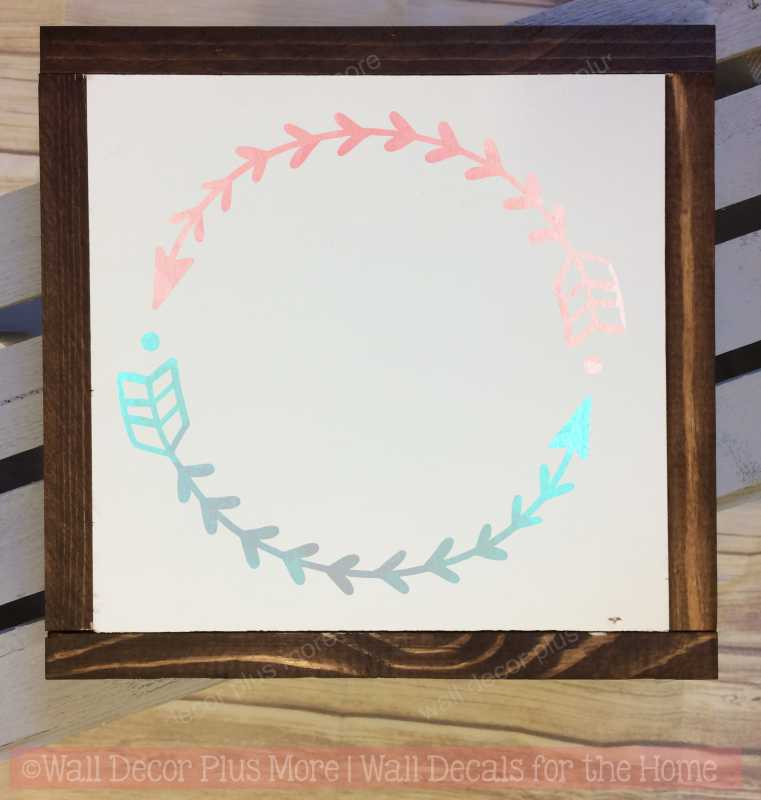Laurel Wreath Stencil Vinyl Art Stickers DIY Home Decor Wall Decals, 4 ...