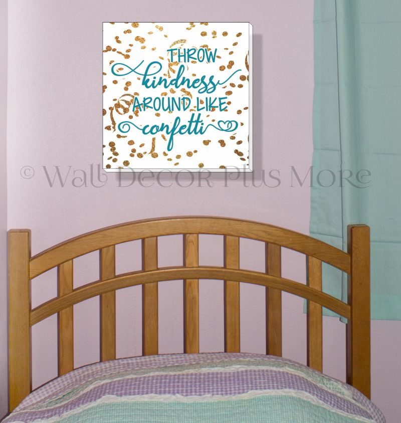Throw Happiness Confetti Inspirational Canvas Print Modern Art Wall Decor