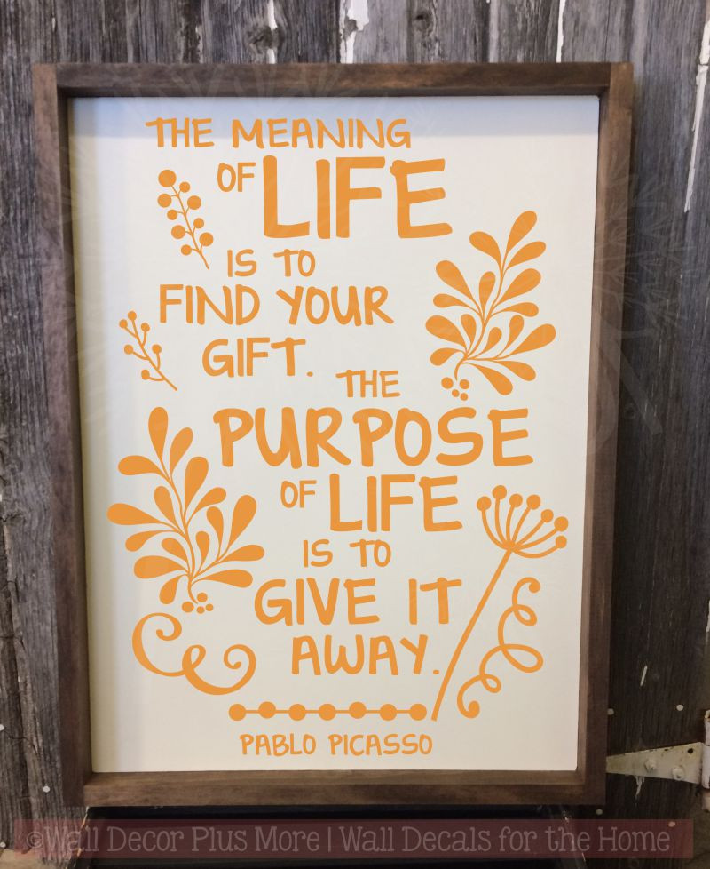 Meaning Of Life Motivational Vinyl Sticker Quotes Inspire Wall Art Decals
