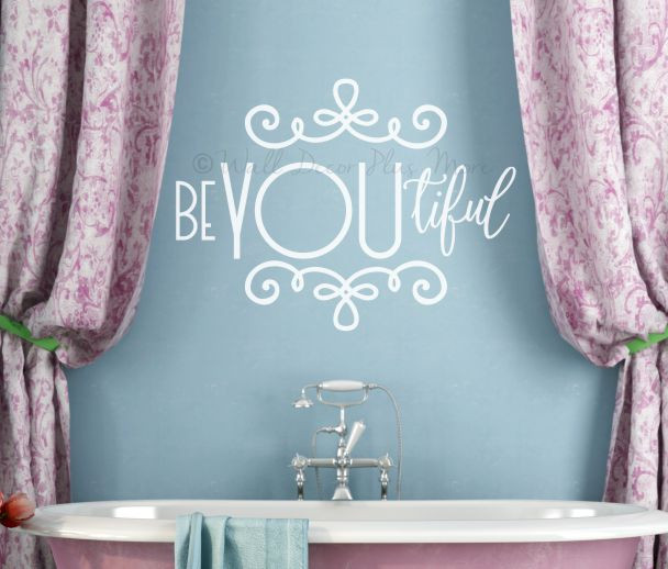 BeYOUtiful Girls Bedroom Decor Decals Wall Word Stickers Vinyl Lettering