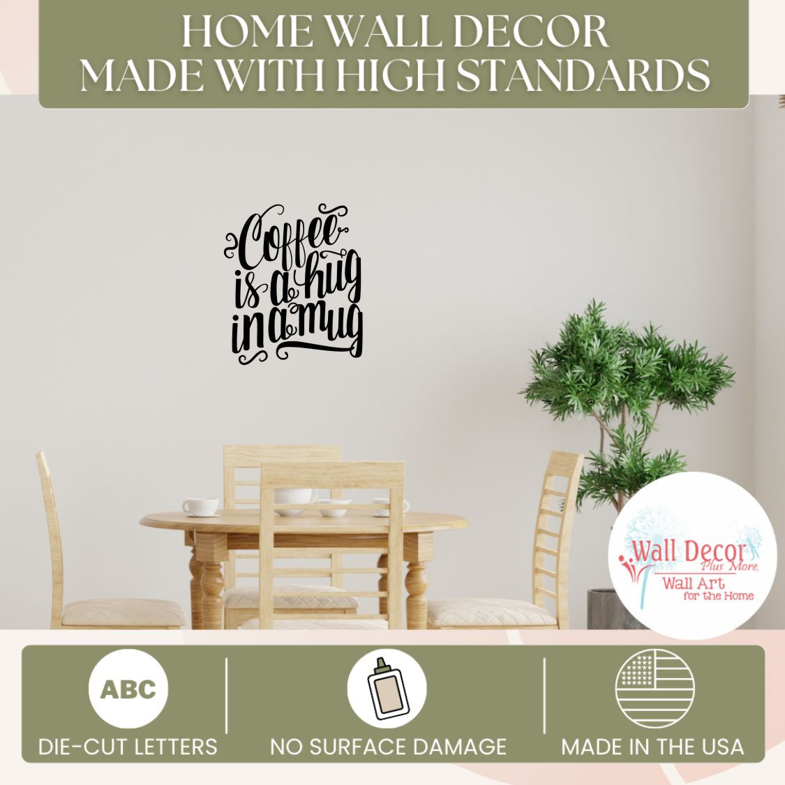 Kitchen Decor Coffee Is A Hug Wall Quote For Decoration Decal Sticker