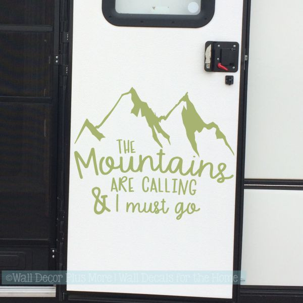 Motorhome Decals Mountains Are Calling Camper Art Lettering RV Stickers