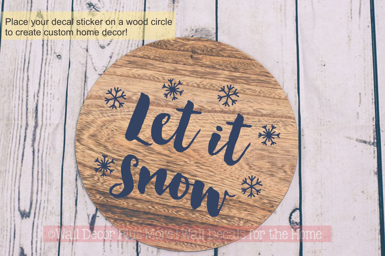 Winter Wall Decals Let It Snow Snowflakes Home Decor Sticker Holidays