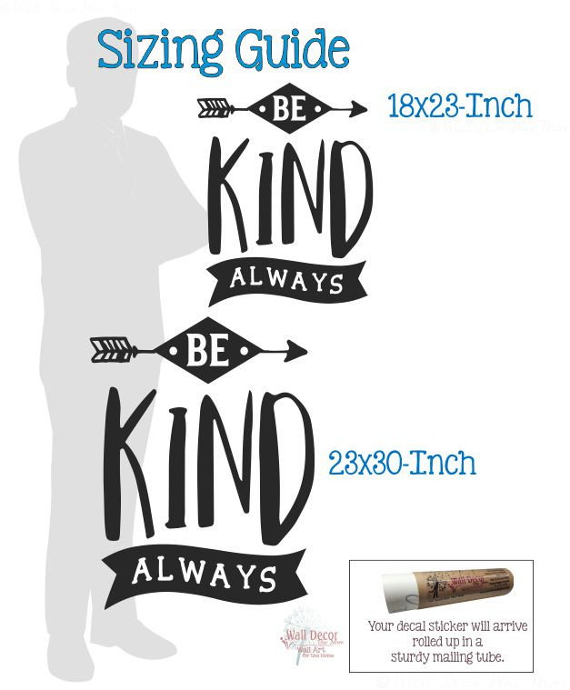 Be Kind Always Kids Room Wall Art Sticker School Vinyl Decal Quote