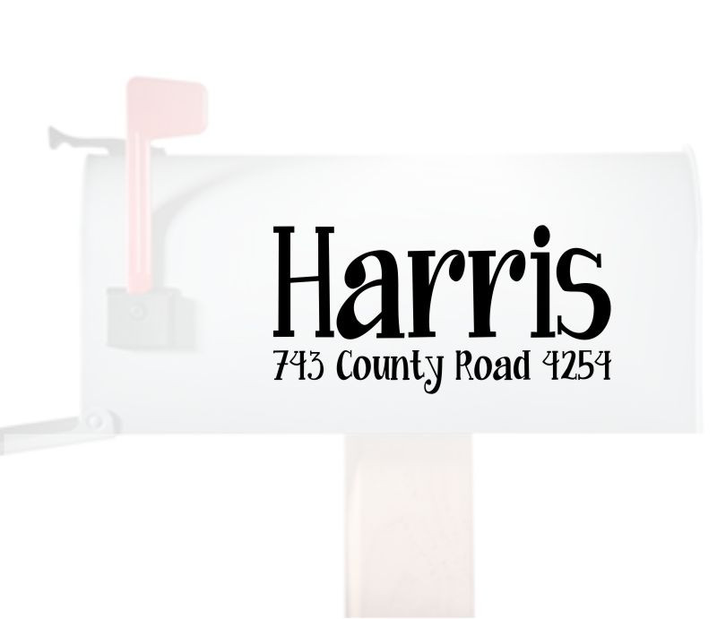 Personalized Mailbox Decal Sticker with House Number and Street Name