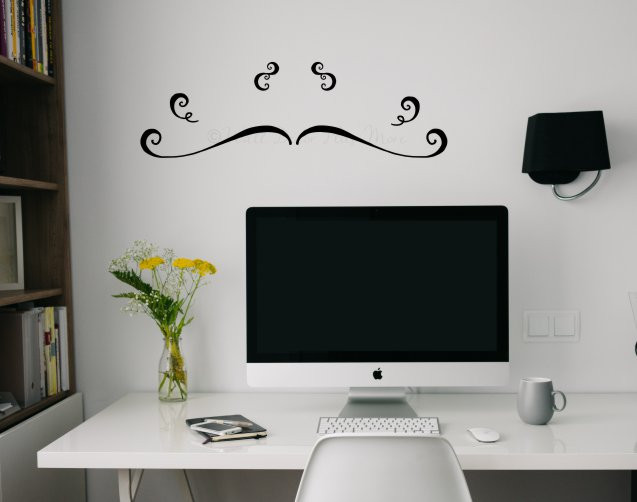 Swirls Swoops Vinyl Stickers Wall Art Decals Kitchen Living DÃ©cor Set of 6