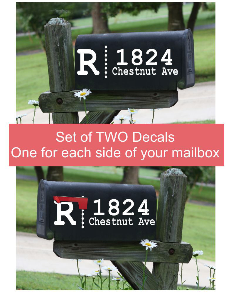 Mailbox Lettering Stickers Vinyl Address Number Decals Monogram