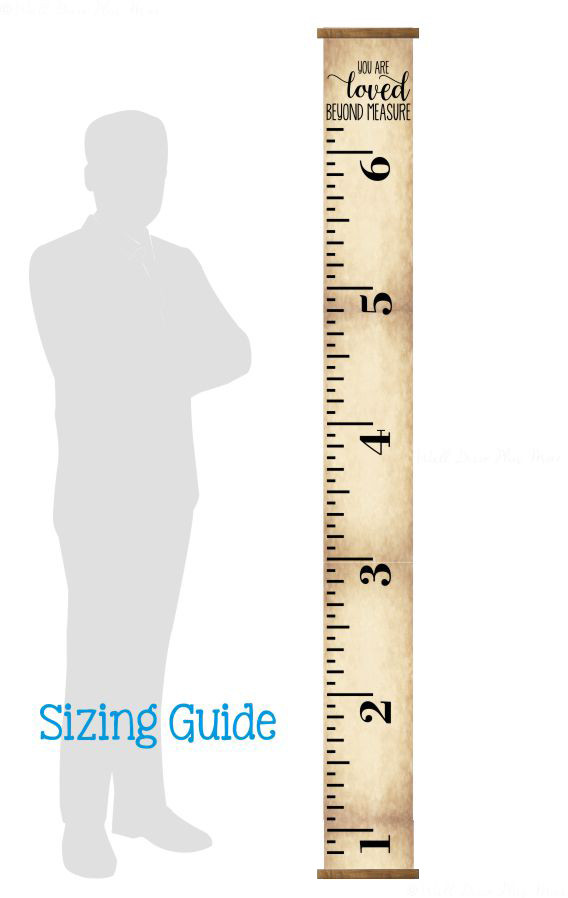 Loved Height Ruler Printed on Canvas Growth Chart Nursery Wall Art 6ft