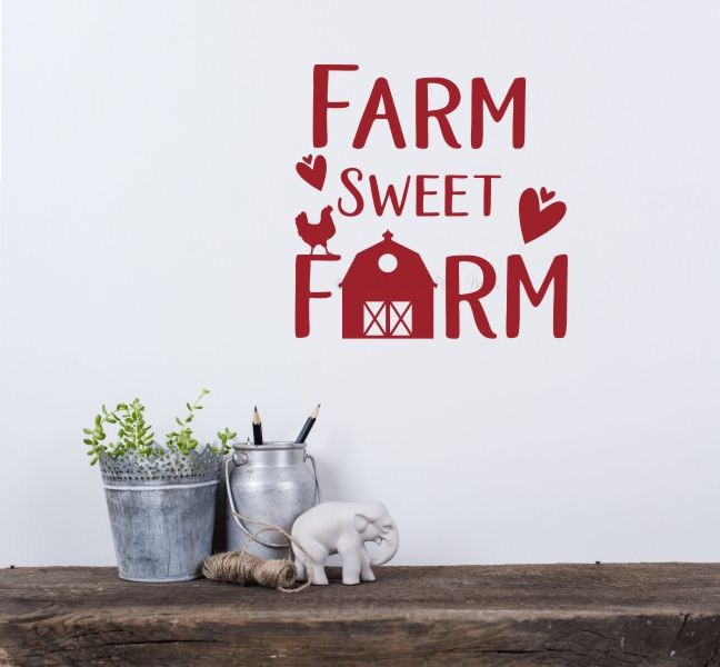 Farmhouse Kitchen Decor Farm Sweet Farm Vinyl Art Wall Decal Stickers