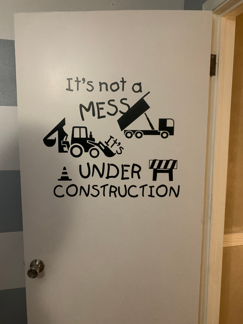 Not A Mess Under Construction Boys Room Wall Art Decal Sticker Quote Not A Mess Under Construction Boys Room Wall Art Decal Sticker Quote
