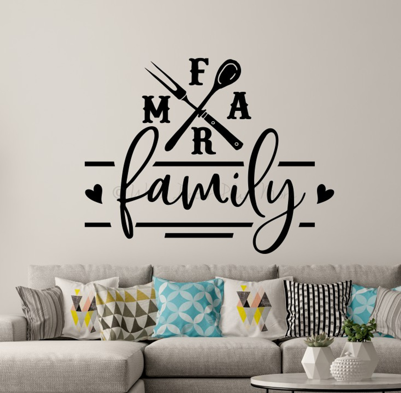 Wall Decal Farm Family Vinyl Lettering Farmhouse Kitchen Decor Sticker