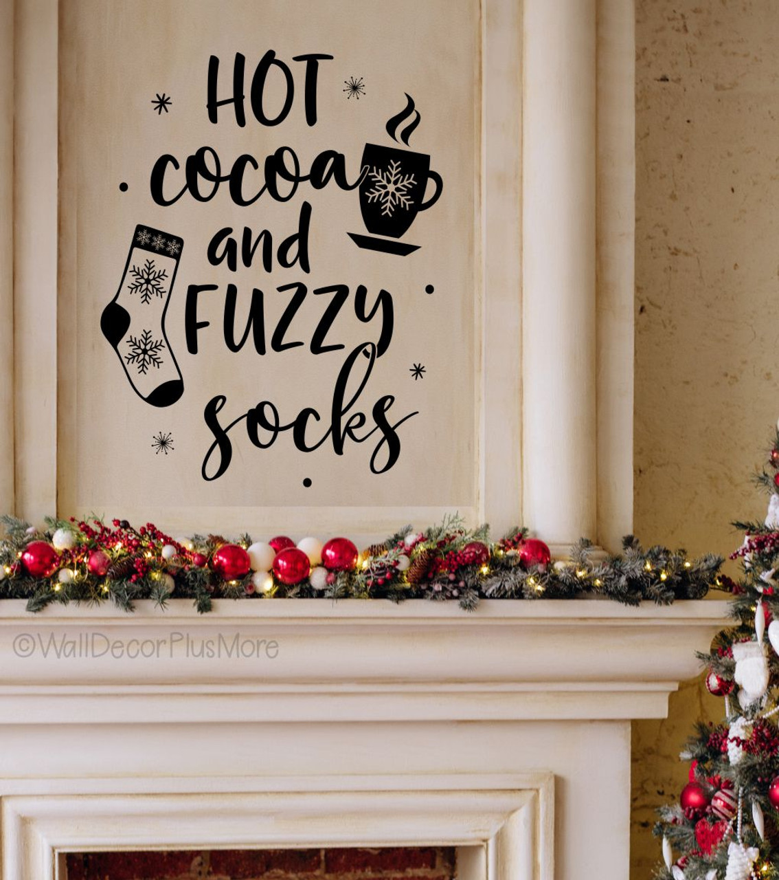 Hot Cocoa Fuzzy Socks - Add Warmth to Your Home with Winter Wall Decals Hot Cocoa Fuzzy Socks - Add Warmth to Your Home with Winter Wall Decals