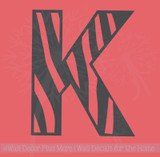 Zebra-Print Alphabet Letters Vinyl Wall Sticker Decals, 1pc, 11-Inch