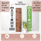 Decal Sticker for Tall Wood Porch Sign Hello Autumn Fall Plaid Art