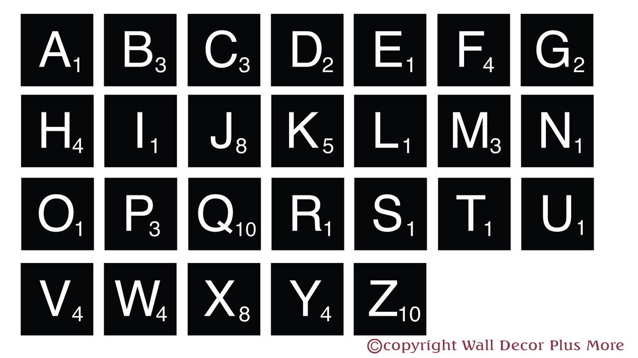 Scrabble Tiles Wall Decal Stickers Home Decor Personalized 6-Inch