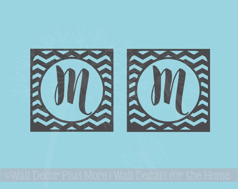Monogram Custom Letter in Chevron Frame Decals for RTIC or Yeti ...