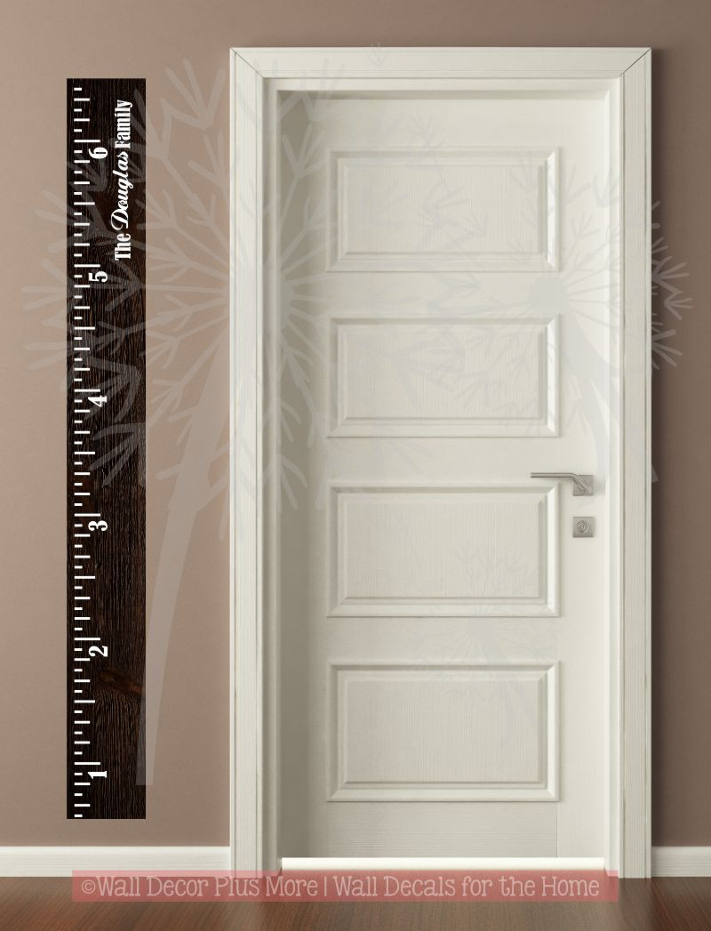 Vintage Ruler Oversized Family Wall Growth Chart Custom Name Wall Decal