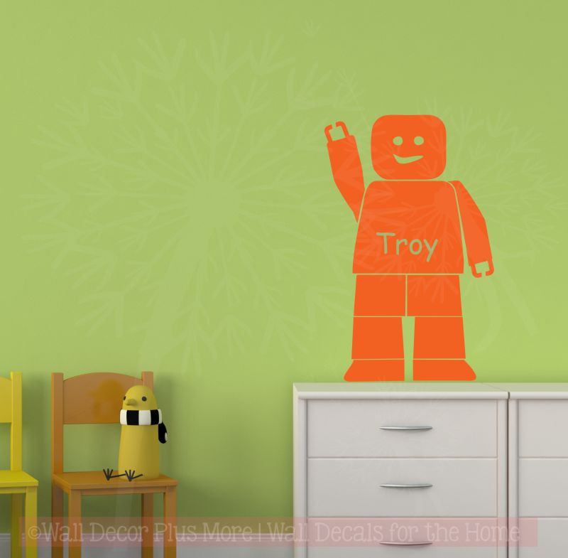 Blocks Guy Boy Wall Sticker Vinyl Decals Personalized Bedroom Decor ...