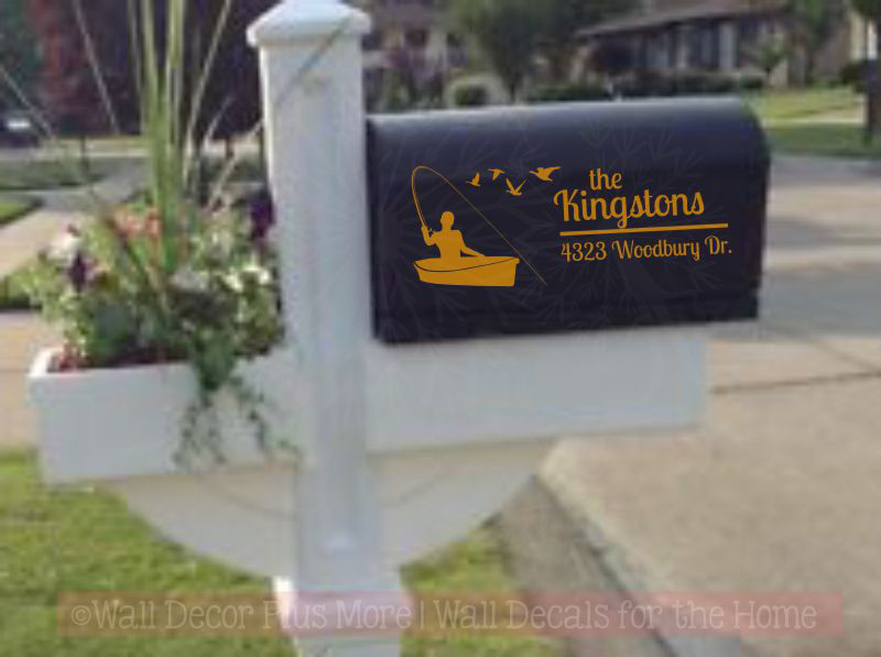 Fisherman Mailbox Lettering Fishing Boat Custom Name Address Vinyl ...