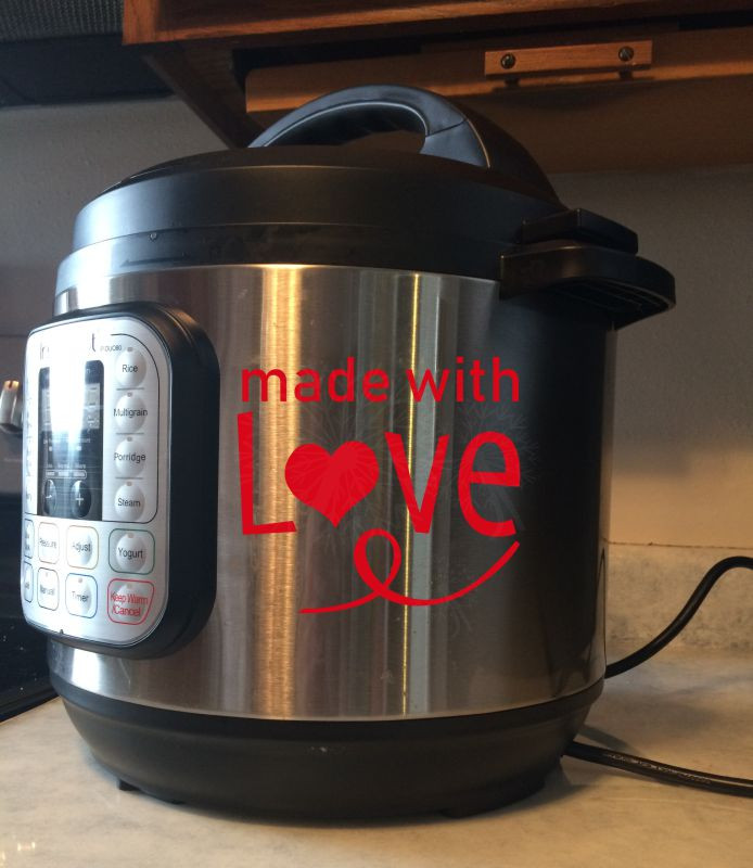 Made With Love Instant Pot Decal Vinyl Stickers for Kitchen Appliances