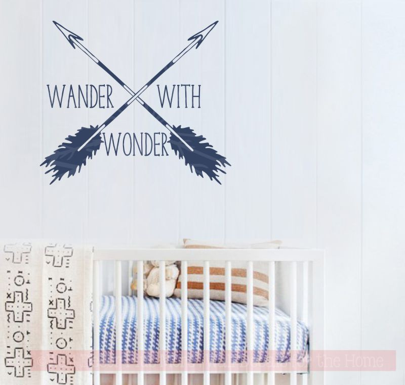 Wander With Wonder Arrows Vinyl Art Decals Camper Wall Stickers Quote