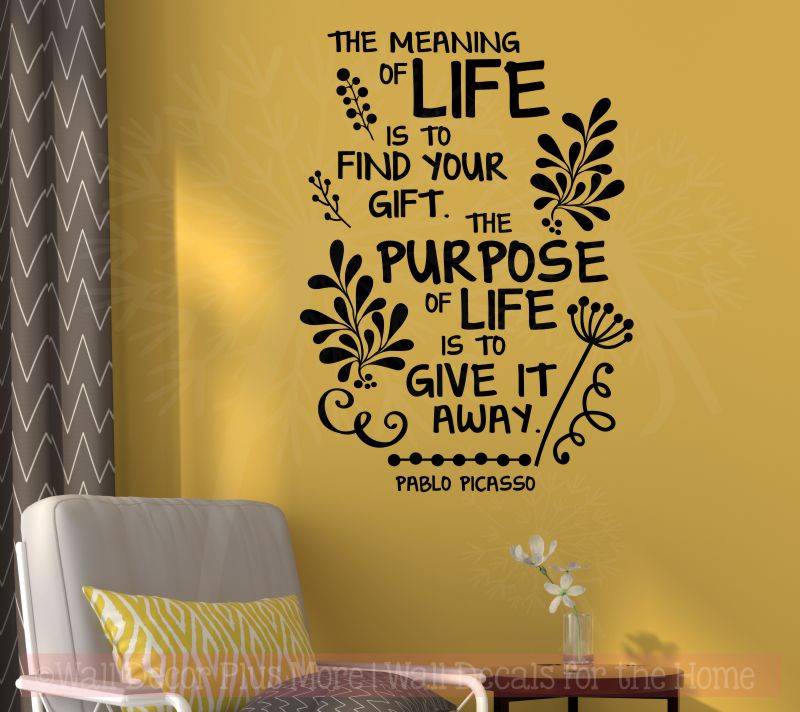 Meaning Of Life Motivational Vinyl Sticker Quotes Inspire Wall Art Decals