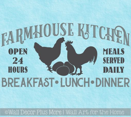 Farmhouse Kitchen Breakfast Wall Decor Stickers Vinyl Art Decals