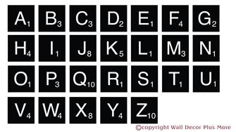 Alphabet Scrabble Tiles - Wall Decal Stickers for Home Decor ...