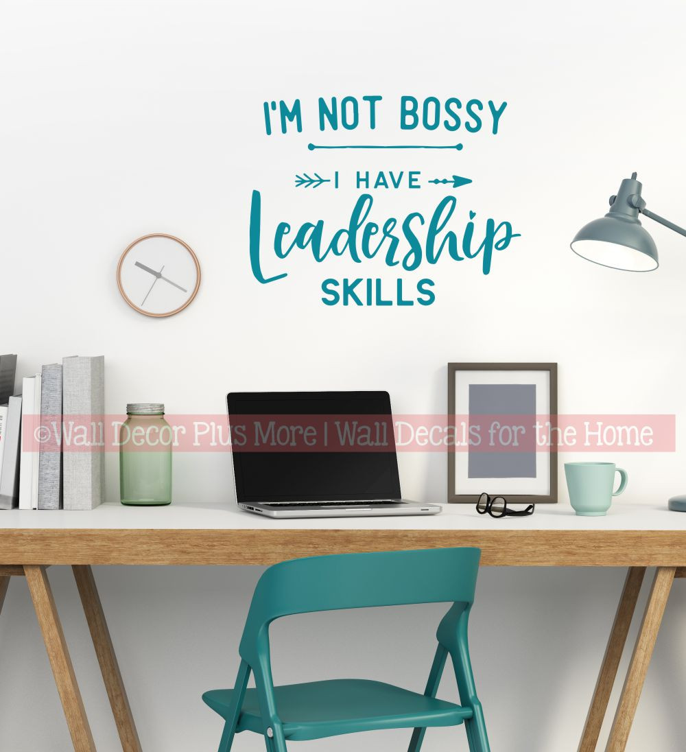 Office Wall Art Decal Not Bossy Leadership Skills Vinyl Letter Sticker