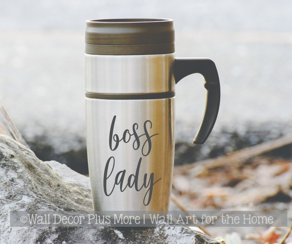 Cup Tumbler or Car Decal Boss Lady Office Gift Cursive Lettering Sticker