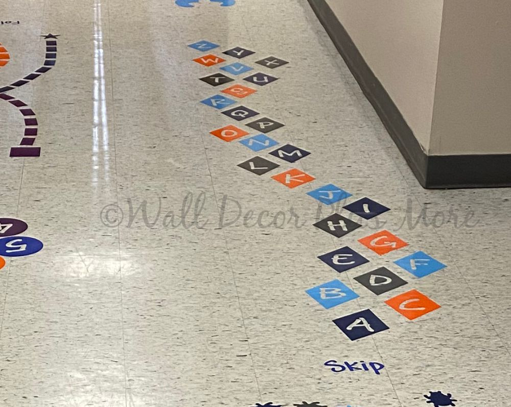 Sensory Path Floor Decals School Hallway Hopscotch Alphabet Letter Diamond