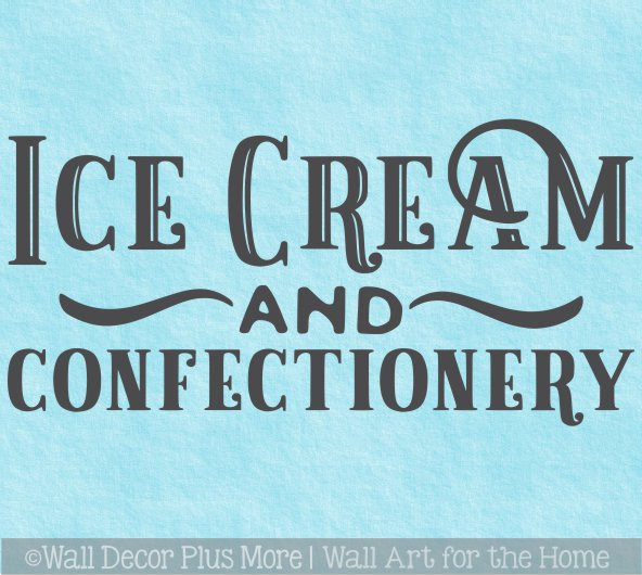 Wall Decal Ice Cream Confectionary Old-Time Lettering Vinyl Sticker Art