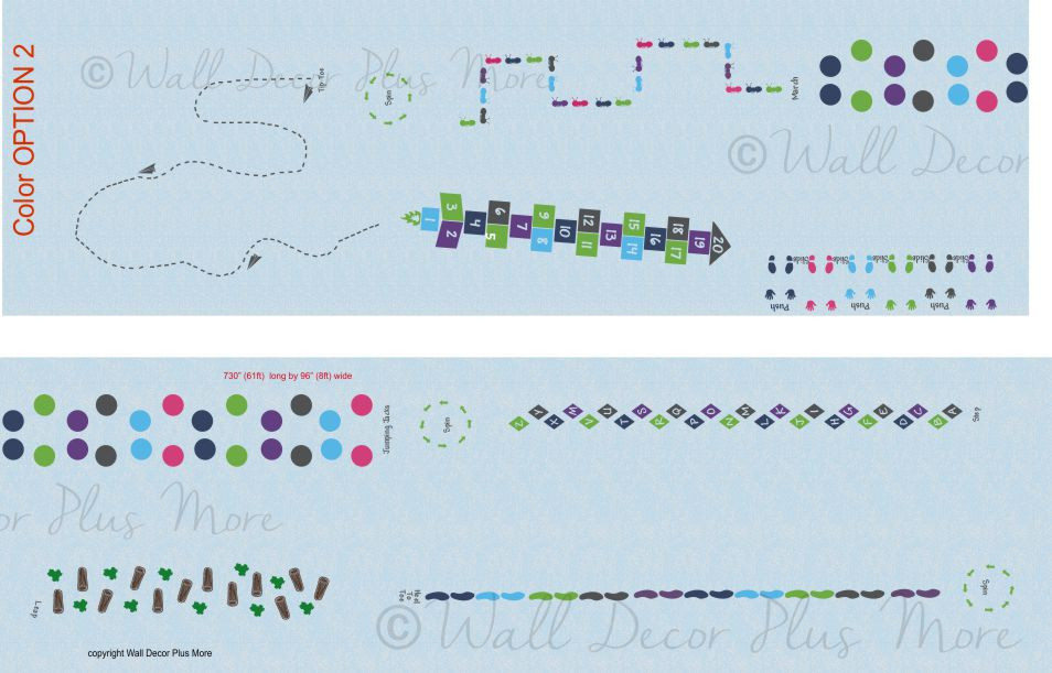 Sensory Path Package Floor Decal Stickers School Hallway Art 61ft