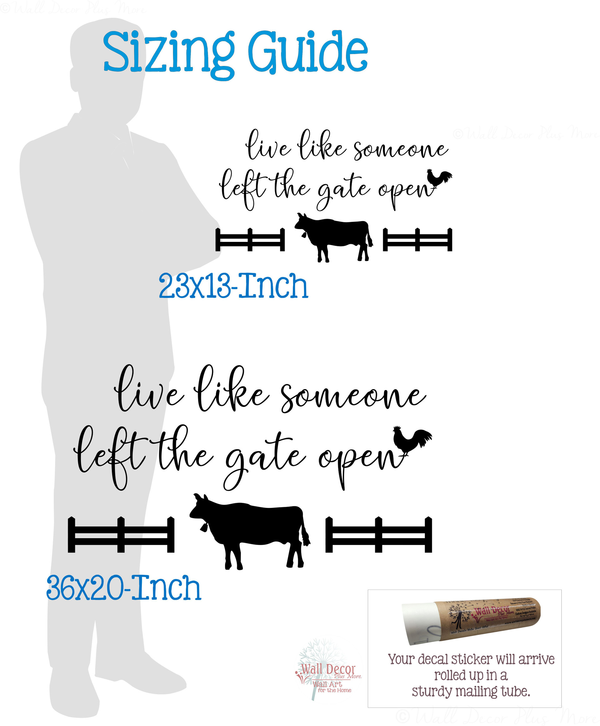 Wall Art Sticker Live Someone Left Gate Open Vinyl Art Decal Farm Quote