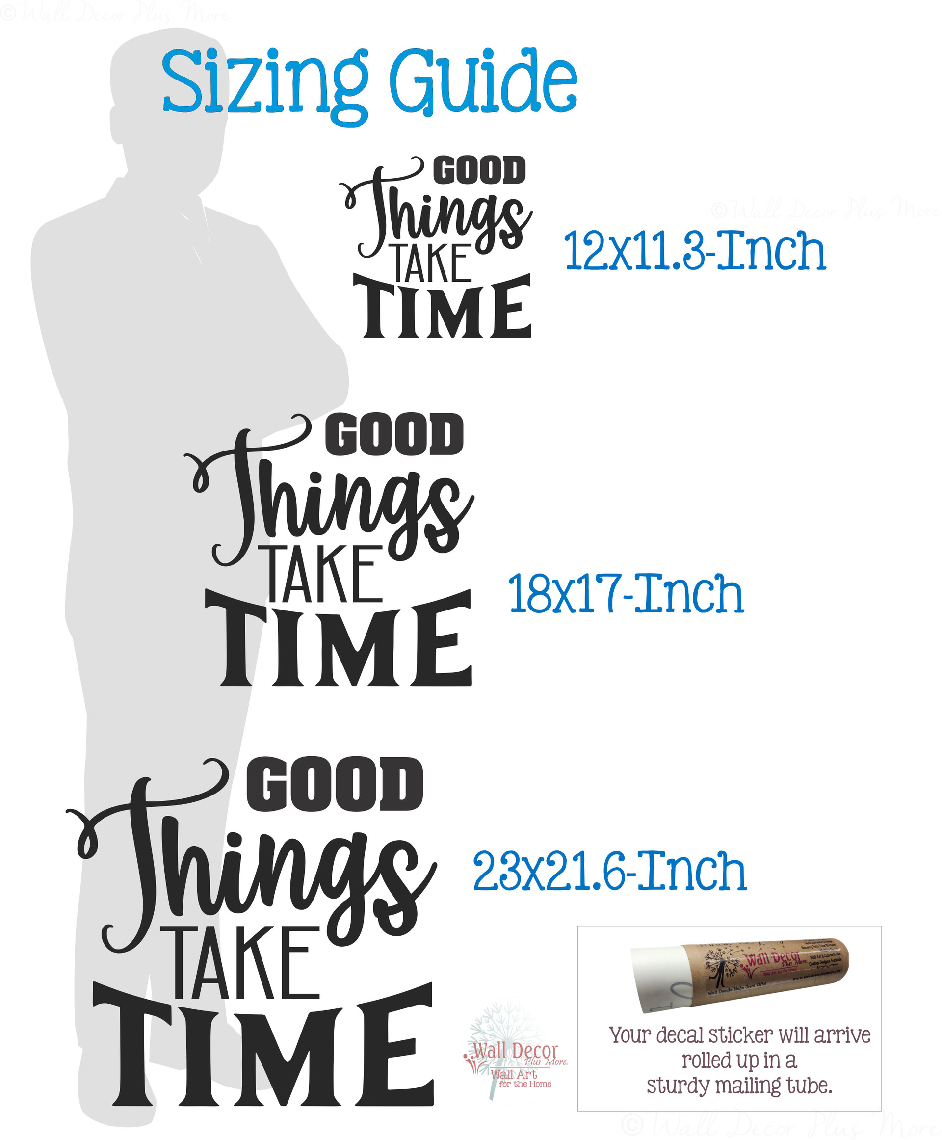 Good Things Take Time Wall Decal Inspirational Decor Quote Sticker