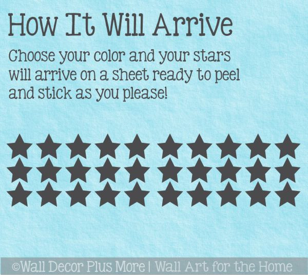 2-Inch Star Stickers for the Wall Decor Vinyl Wall Art