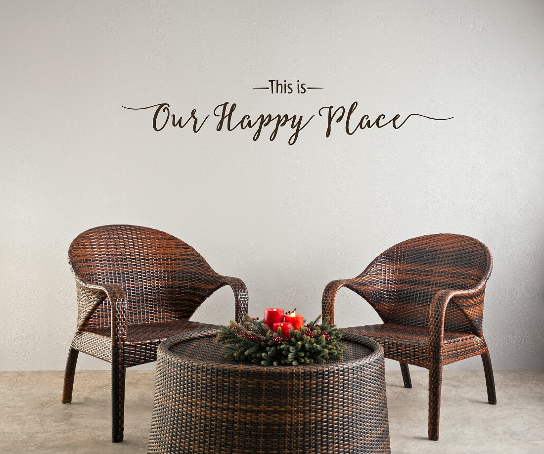 This Is Our Happy Place Wall Decal Quote for Entryway Decor