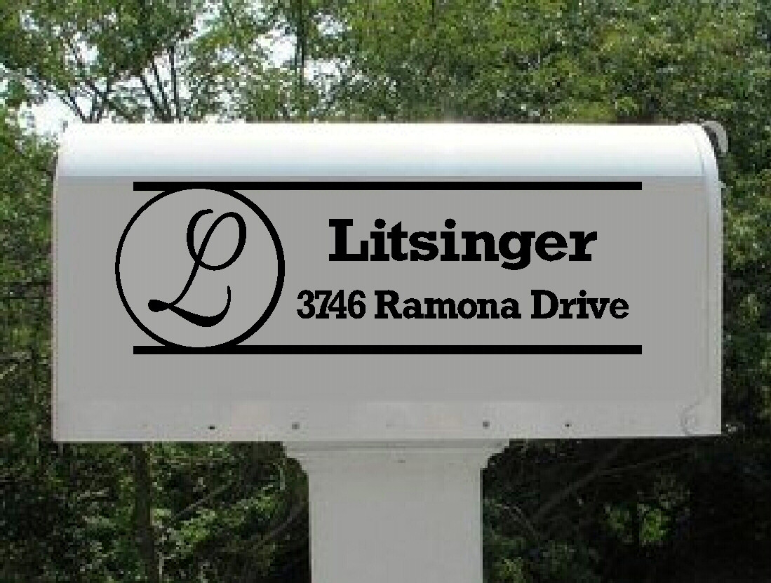Mailbox Monogram Decals Custom Lettering Vinyl Stickers for Basic or ...