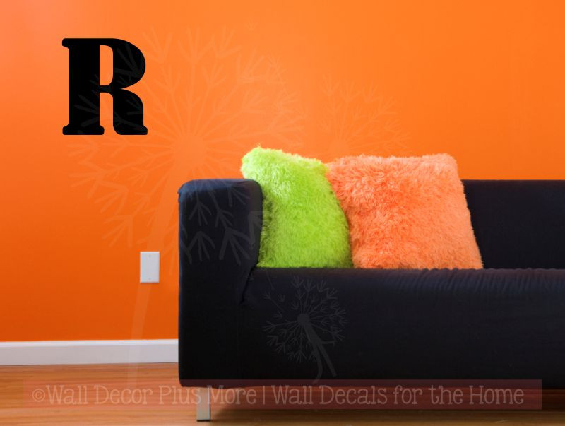 Personalized Single Letter Wall Decals Sticker Vinyl Lettering 6 or 11-Inch