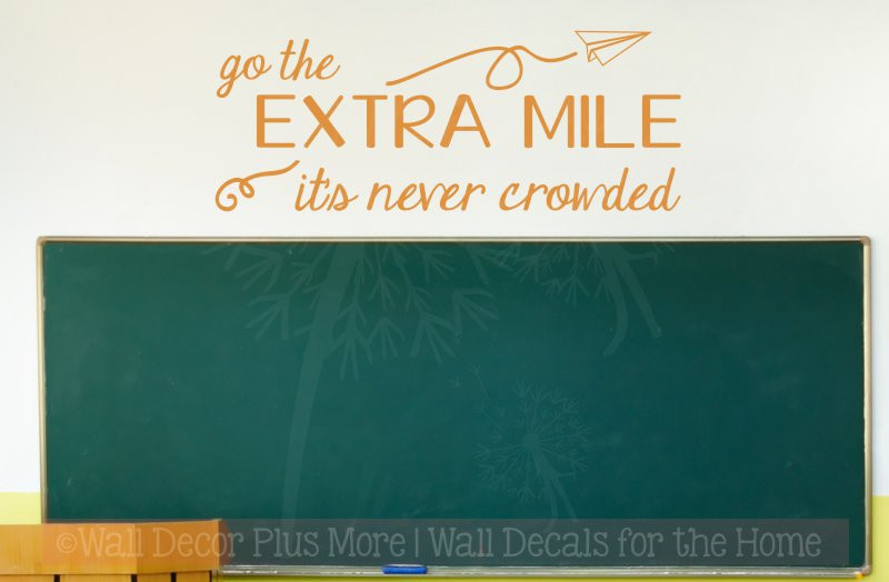 Go The Extra Mile Inspirational Vinyl Letters Wall Decals Decor Quote