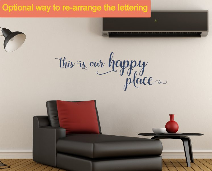 This is Our Happy Place Wall Decal Stickers Vinyl Lettering Inspirational