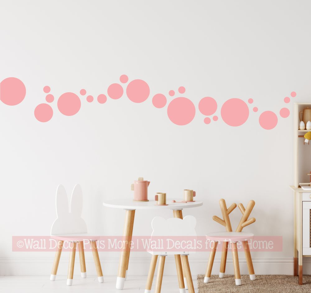 6-Inch Variety Dots Vinyl Wall Stickers for Room Decor, 30pc