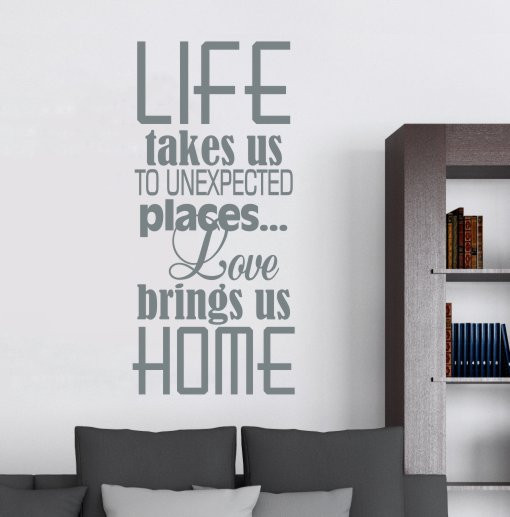 Love Brings Us Home Family Wall Decals Vinyl Lettering Art Wall Decor ...