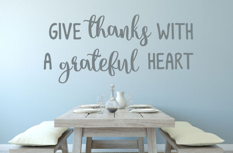 Give Thanks Grateful Heart Kitchen Wall Decals Gratitude Vinyl Letters