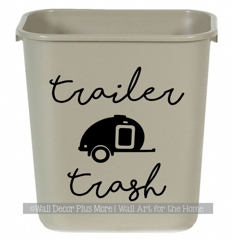 Camper Decals Trailer Trash Sticker Vintage RV Art for Garbage Can