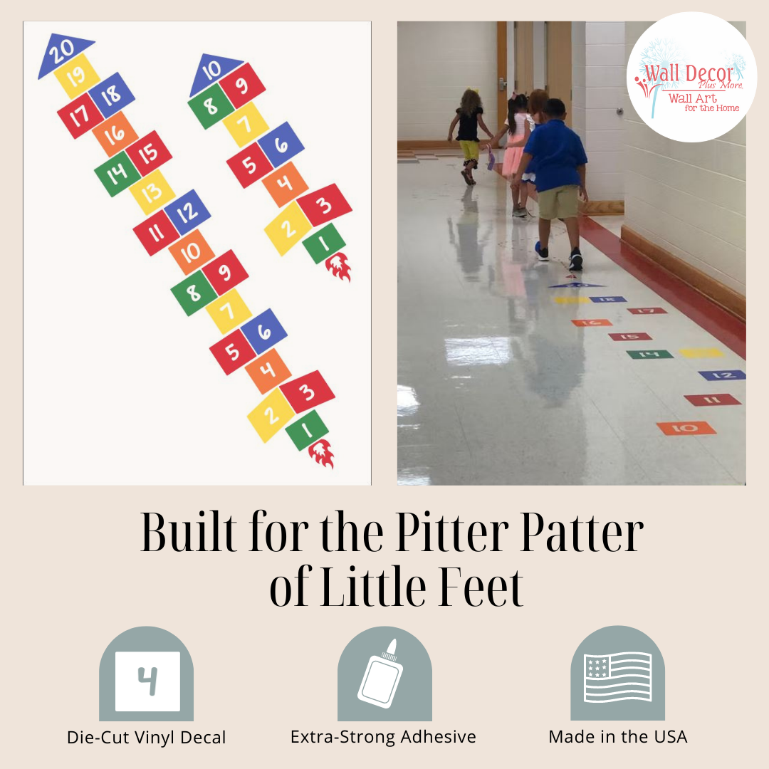 Sensory Path Floor Decal Stickers for School Hallway Hopscotch Numbers