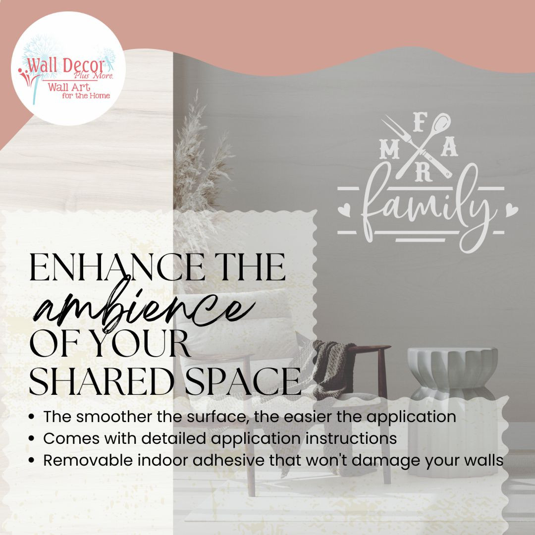 Wall Decal Farm Family Vinyl Lettering Farmhouse Kitchen Decor Sticker