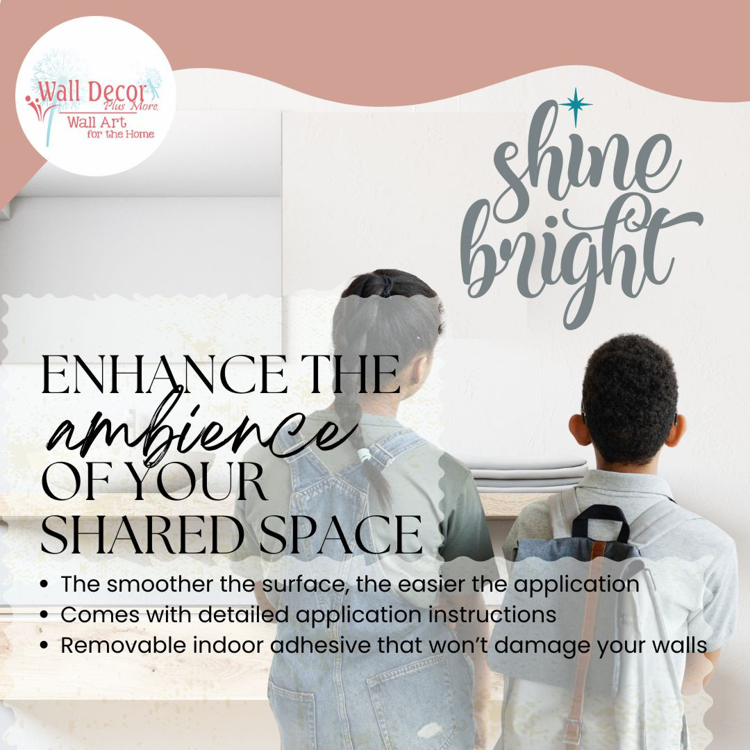 Wall Decal Words Shine Bright Star Home Decor Inspiring Quote Sticker