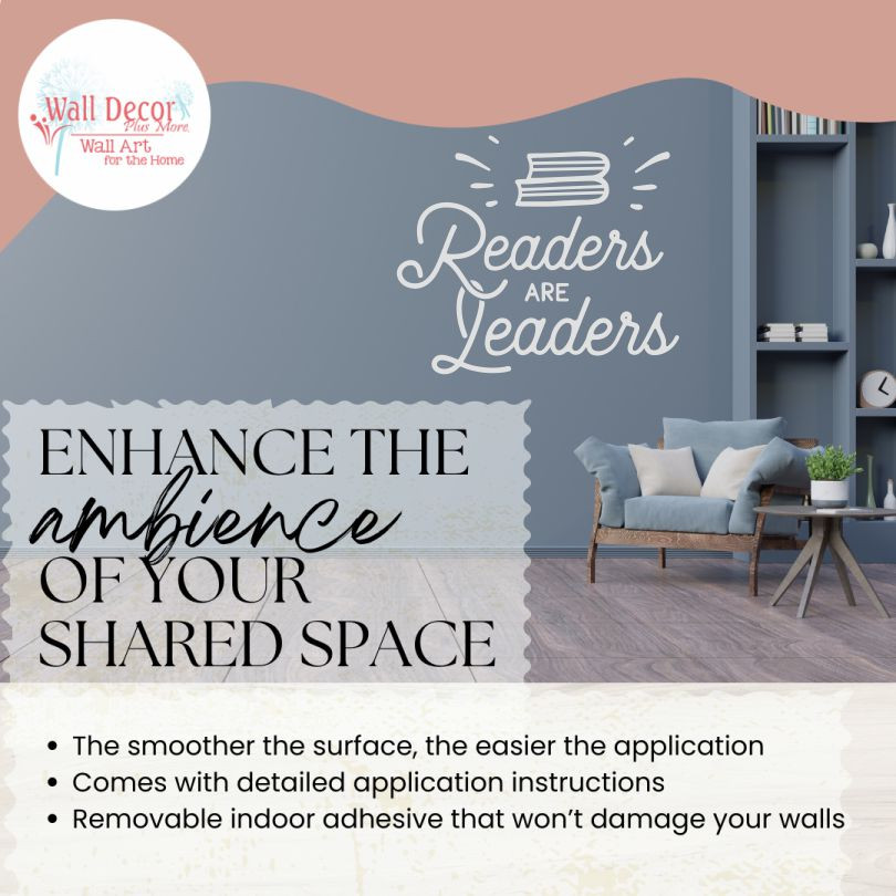 Readers are Leaders Classroom School Decor Wall Art Decal Sticker Quote