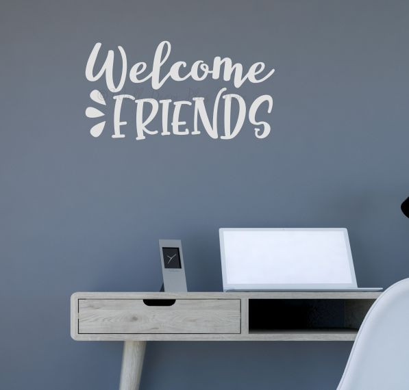 Welcome Friends Wall Art Decal Front Door Decor Quote Wall Words